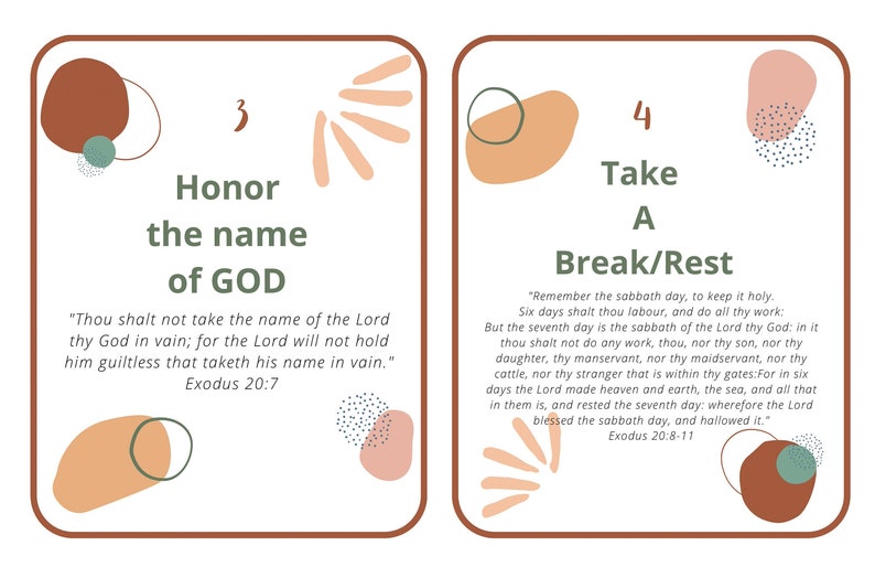 TEN COMMANDMENTS Cards • DIGITAL Download Only - Etsy