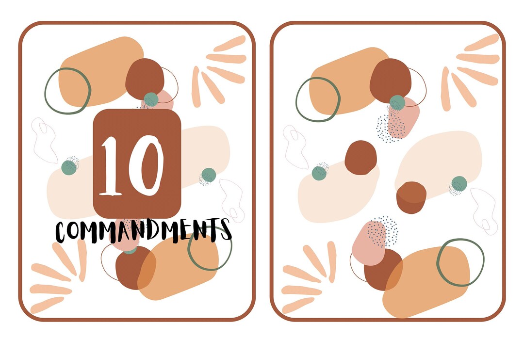 TEN COMMANDMENTS Cards • DIGITAL Download Only - Etsy