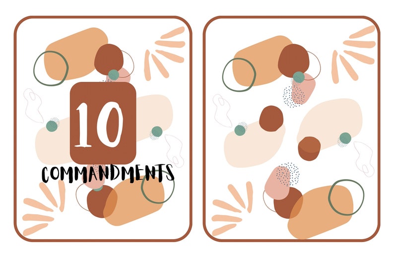 TEN COMMANDMENTS Cards DIGITAL Download Only - Etsy