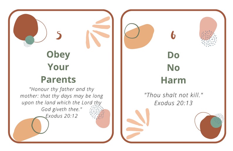 TEN COMMANDMENTS Cards DIGITAL Download Only - Etsy