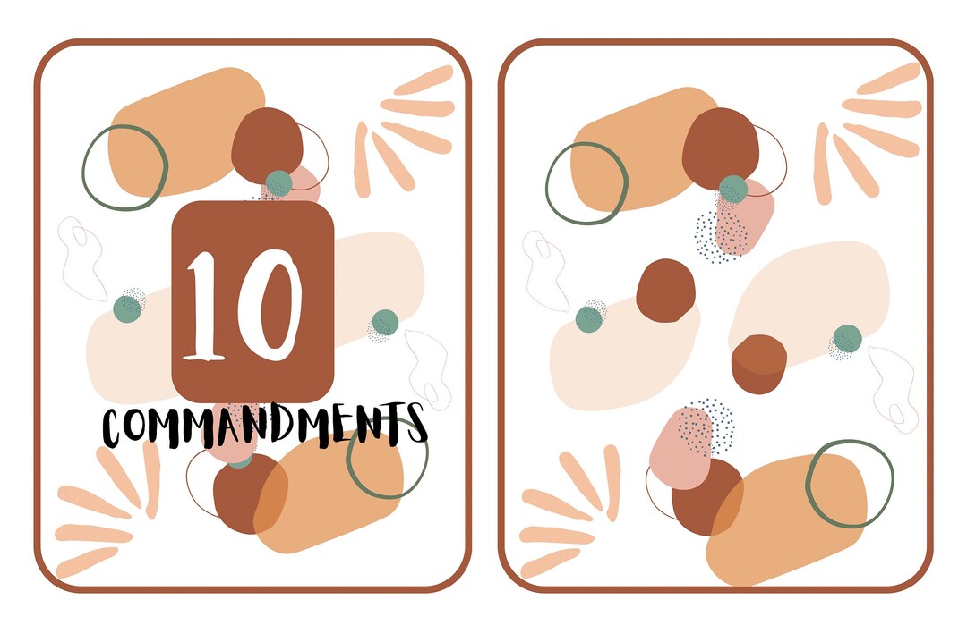 TEN COMMANDMENTS Cards for Kids FULLY Made Products. Print•cut ...
