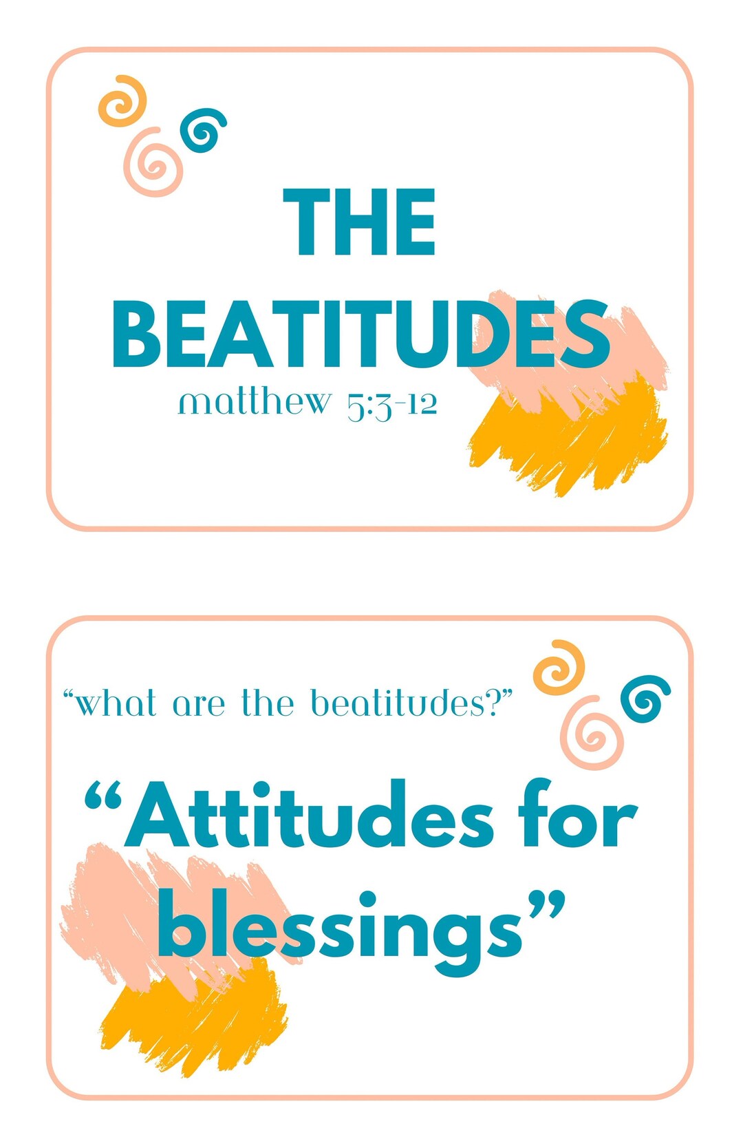 The BEATITUDES Learning Cards for Kids FULLY Made Products. Print•cut ...