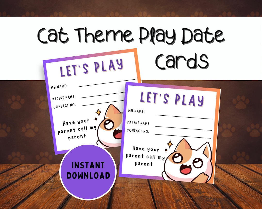 Kids Playdate Cards, Keep in Touch Cards, School Break, Kids Calling ...