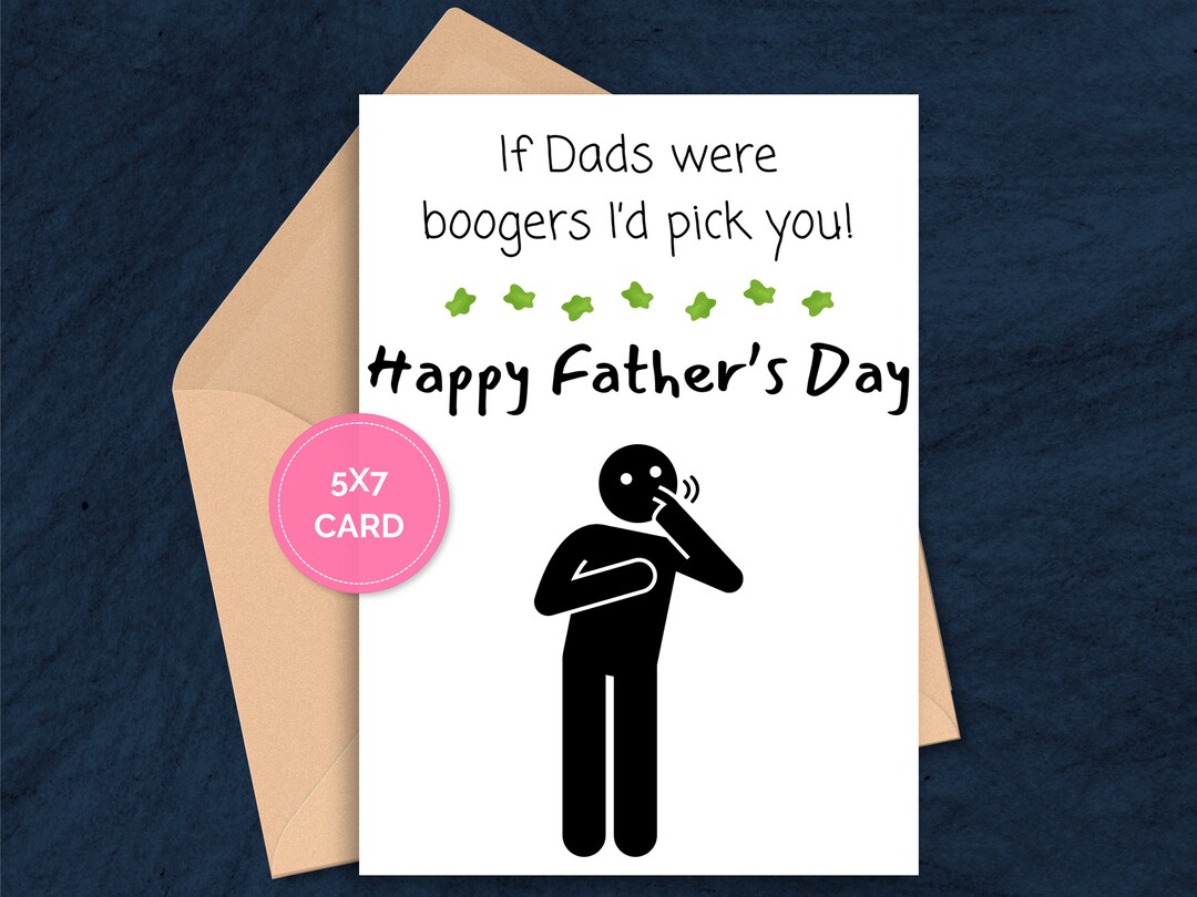 Father's Day Card Dad's Booger, Printable Card - Etsy
