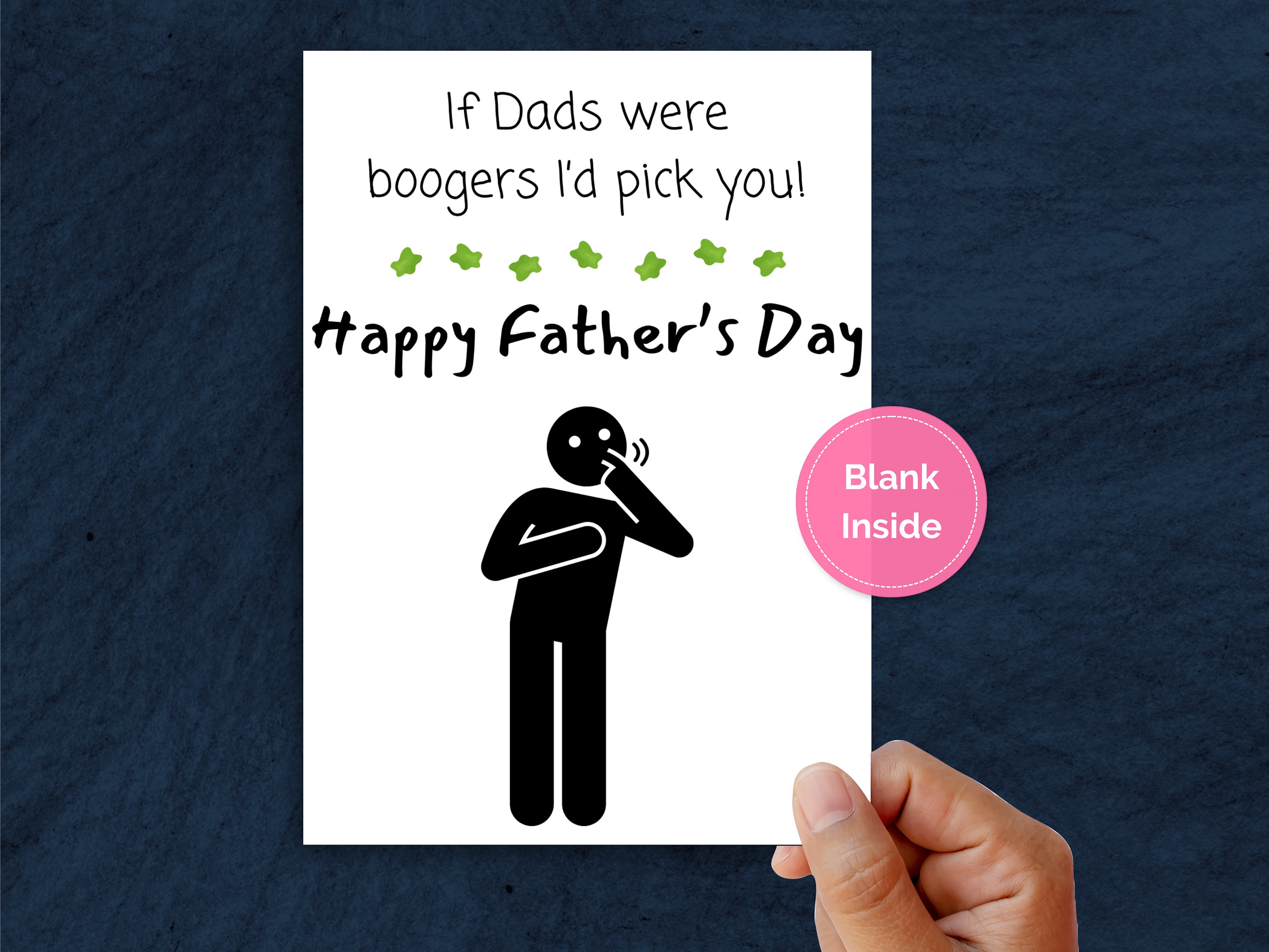 Father's Day Card Dad's Booger, Printable Card - Etsy