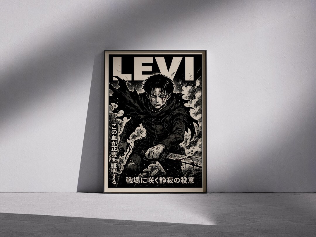 Levi From Attack on Titan Digital Poster- AOT- Captain Levi - Etsy