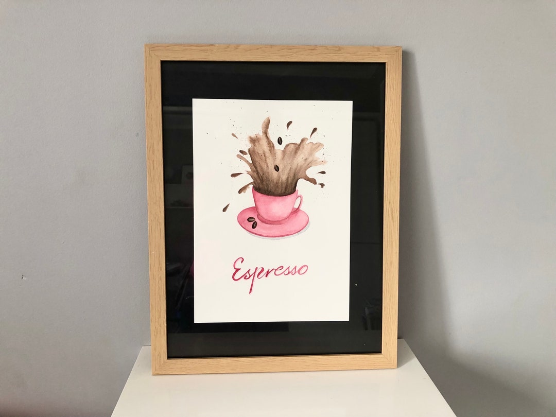 Handmade Poster for Eccentric Retro Kitchen , Coffeeshop Decor , Gift ...