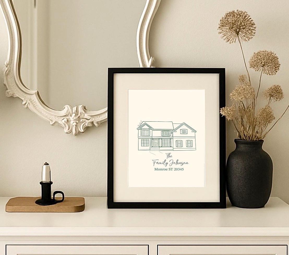 Personalized Home Illustration for New Homeowner, Sentimental Family ...