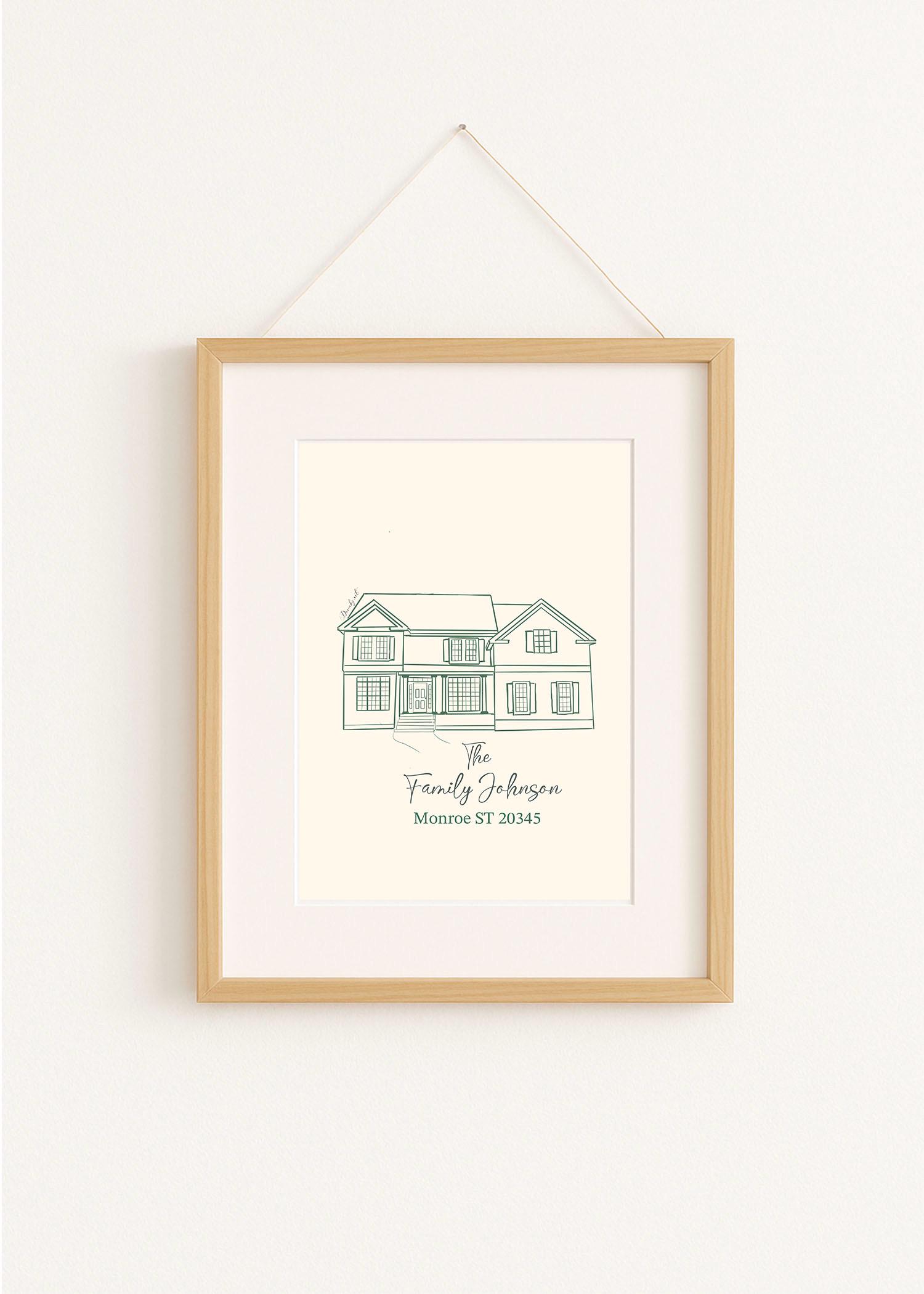 Personalized Home Illustration for New Homeowner, Sentimental Family ...