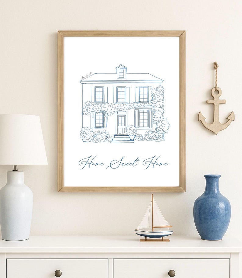 Personalized Home Illustration for New Homeowner, Sentimental Family ...