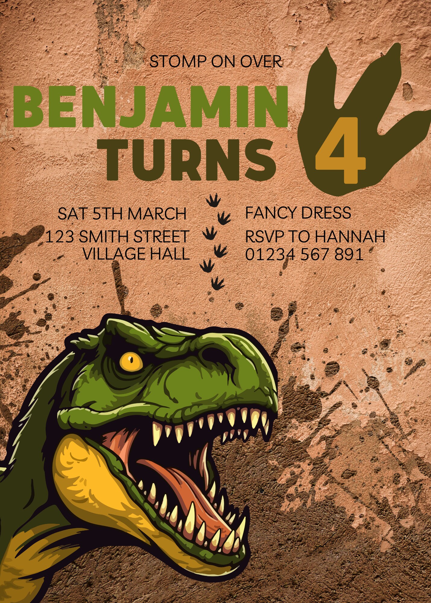 Dinosaur T-rex Party Birthday Invitation, E-vite, Girl, Boy ...