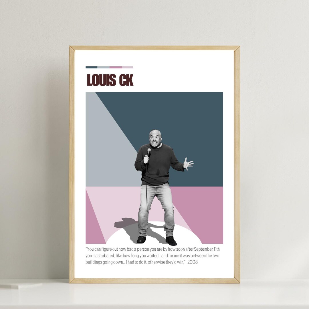 Louis CK: Vintage Comedian Poster - Retro Black and White Stand up ...