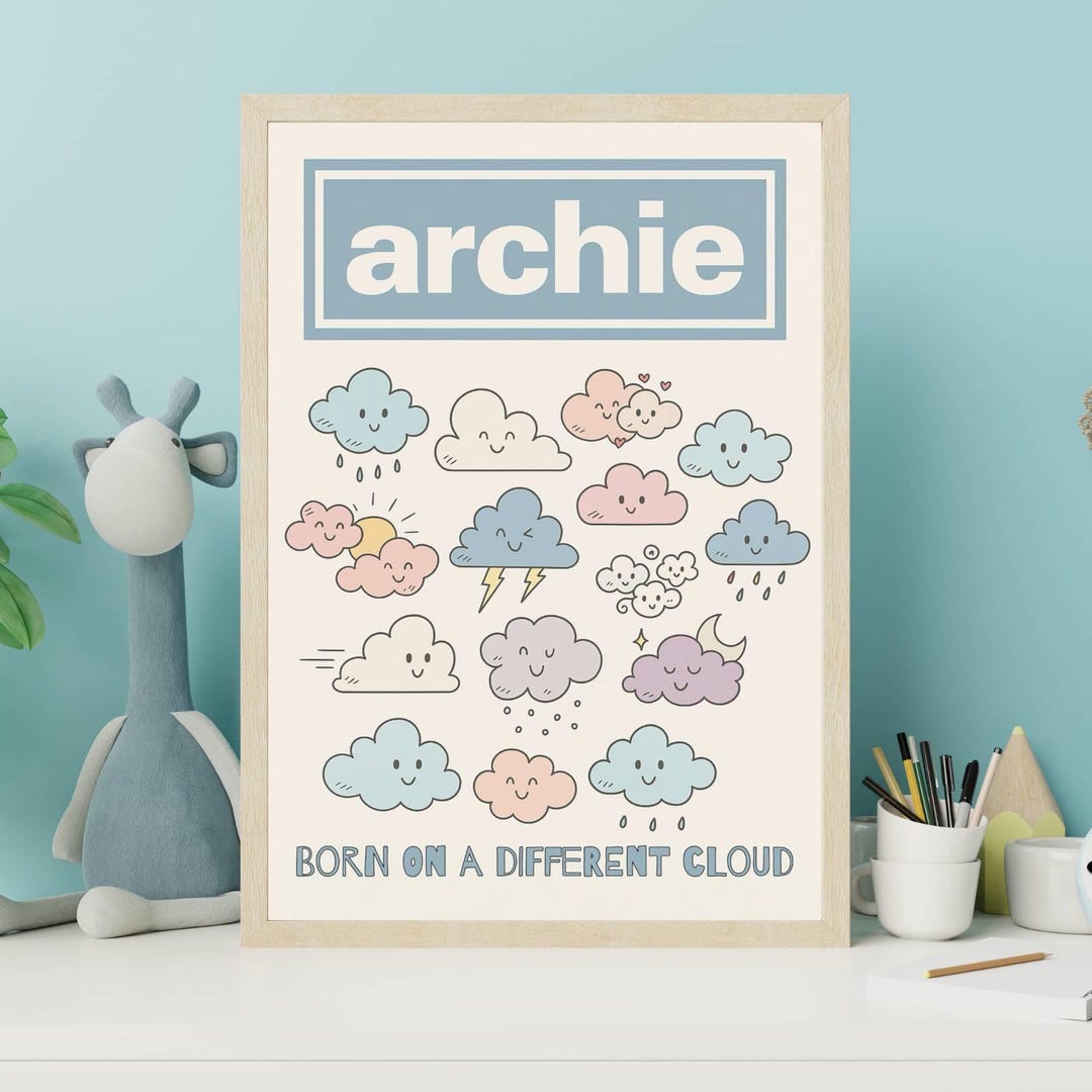 Oasis Lyric-inspired Kids Room Art – Custom Name Digital Print - Born ...