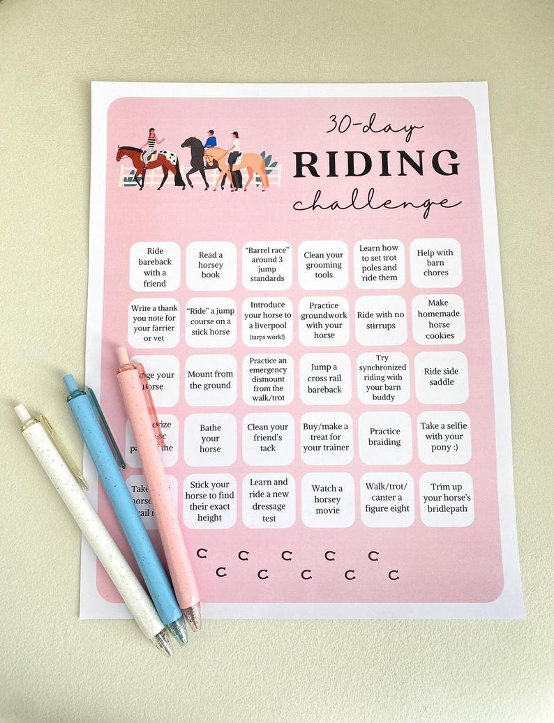 30 Day Riding Challenge - Horseback Riding Challenge to Do With Friends ...