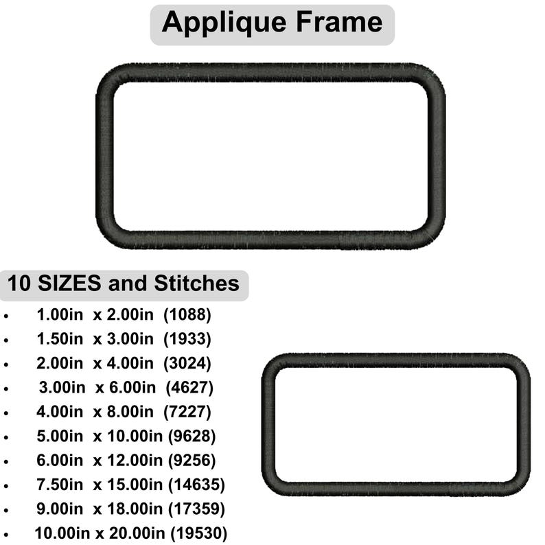 Rectangle Patch Frame Embroidery Design, Applique Border Outline ...