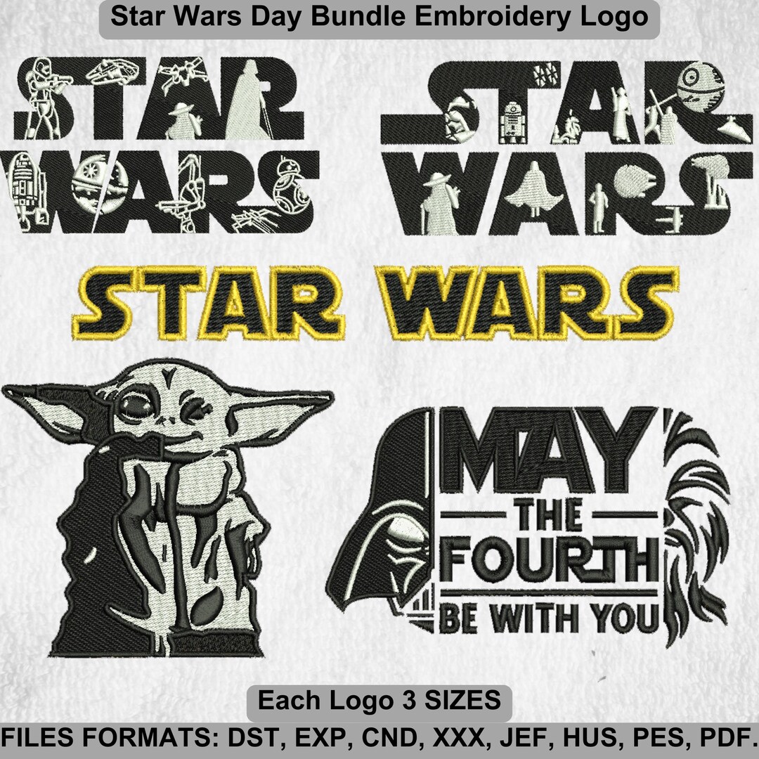 Star Wars Day Bundle Embroidery Logo - Star Wars Yoda Embroidery Files ...