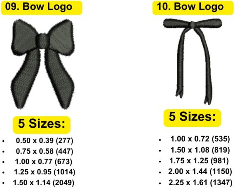 10 Bow Embroidery Design, Mini Bow Machine Embroidery Design, Satin ...