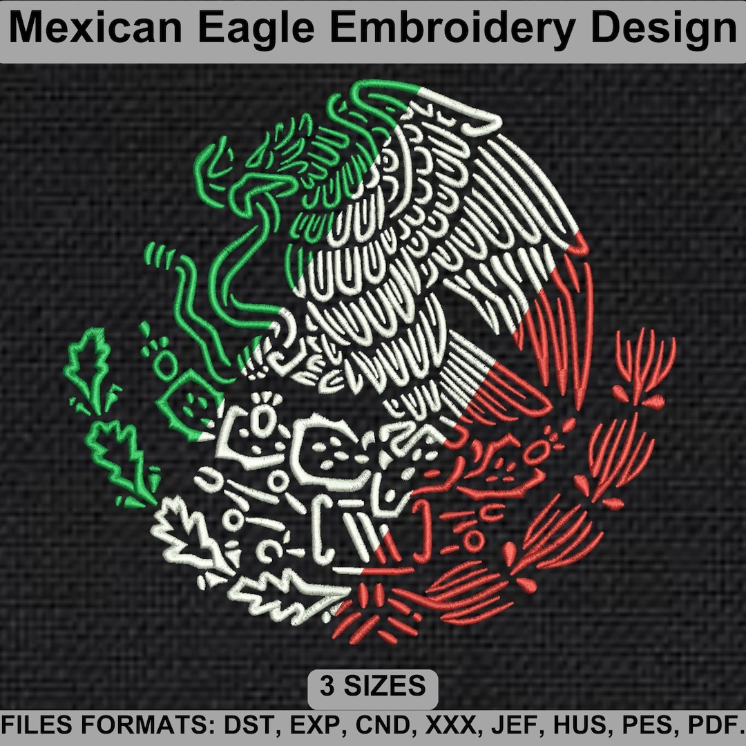 Mexican Eagle Embroidery Design, Aztec Eagle Machine Embroidery File ...