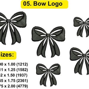 10 Bow Embroidery Design, Mini Bow Machine Embroidery Design, Satin ...