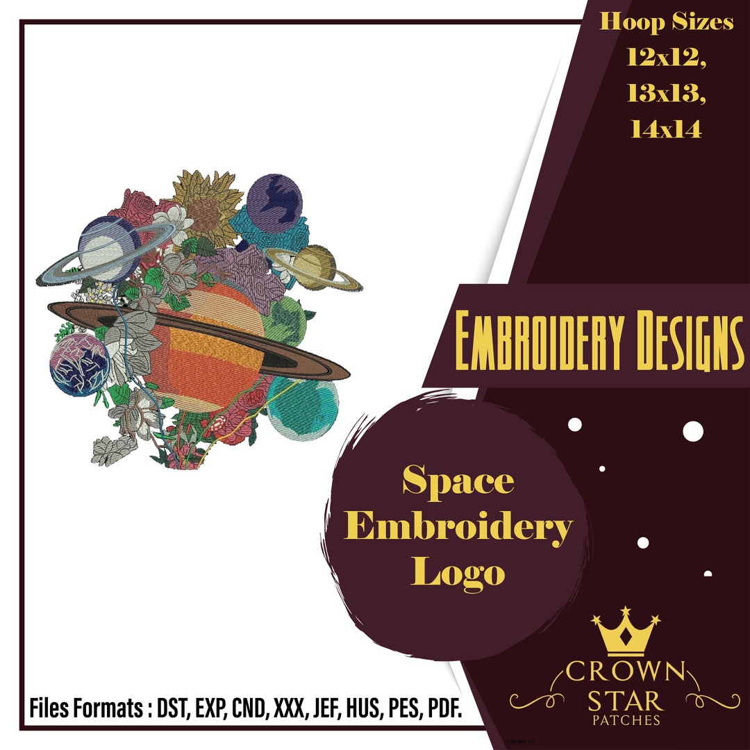 Earth Planet Machine Embroidery Design - Earth and Space Embroidery ...