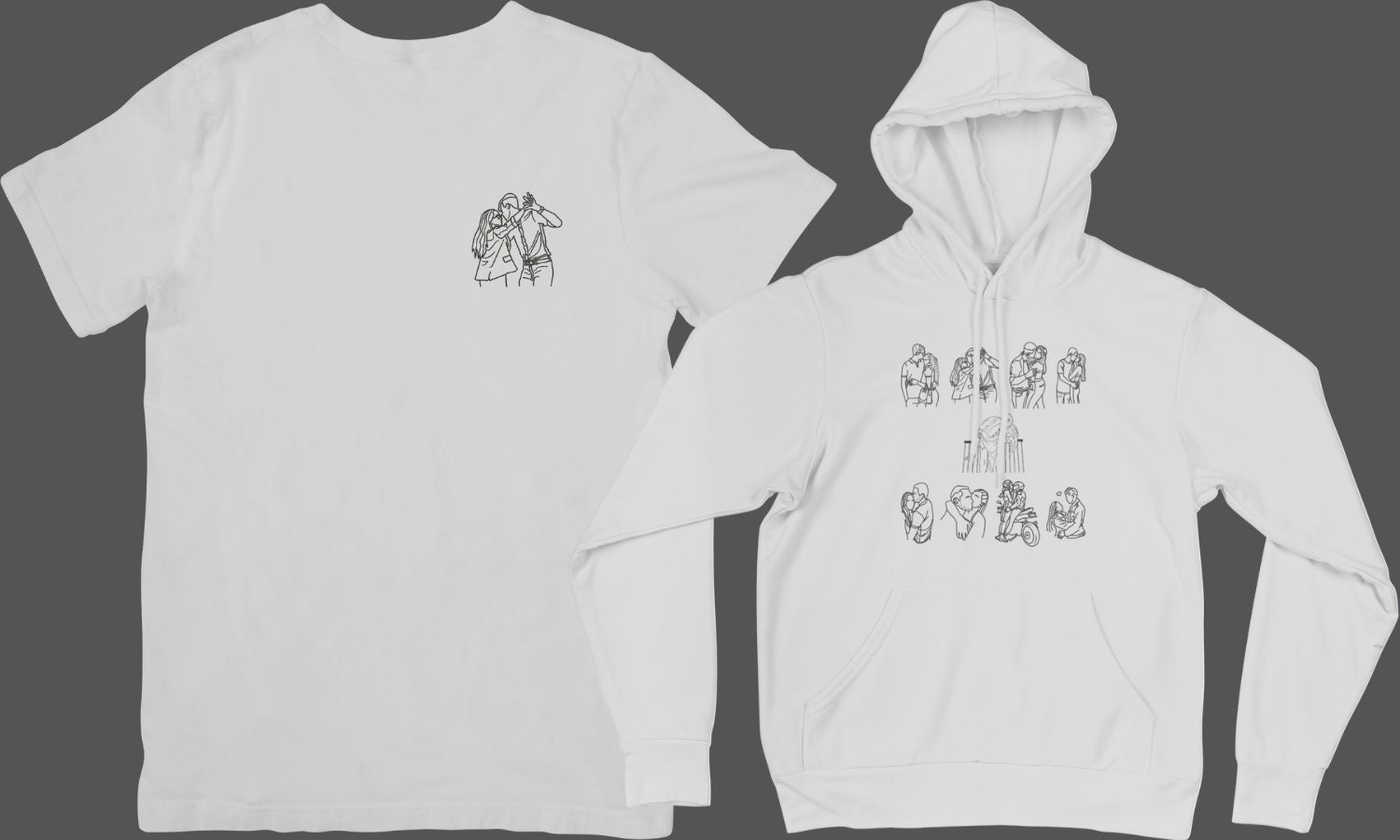 Outline Portraits Embroidery Logo Bundle A Collection of Romantic ...