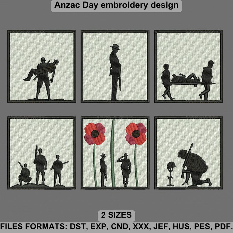 Anzac Day Bundle Machine Embroidery Design - Lest We Forget - 2 Sizes ...