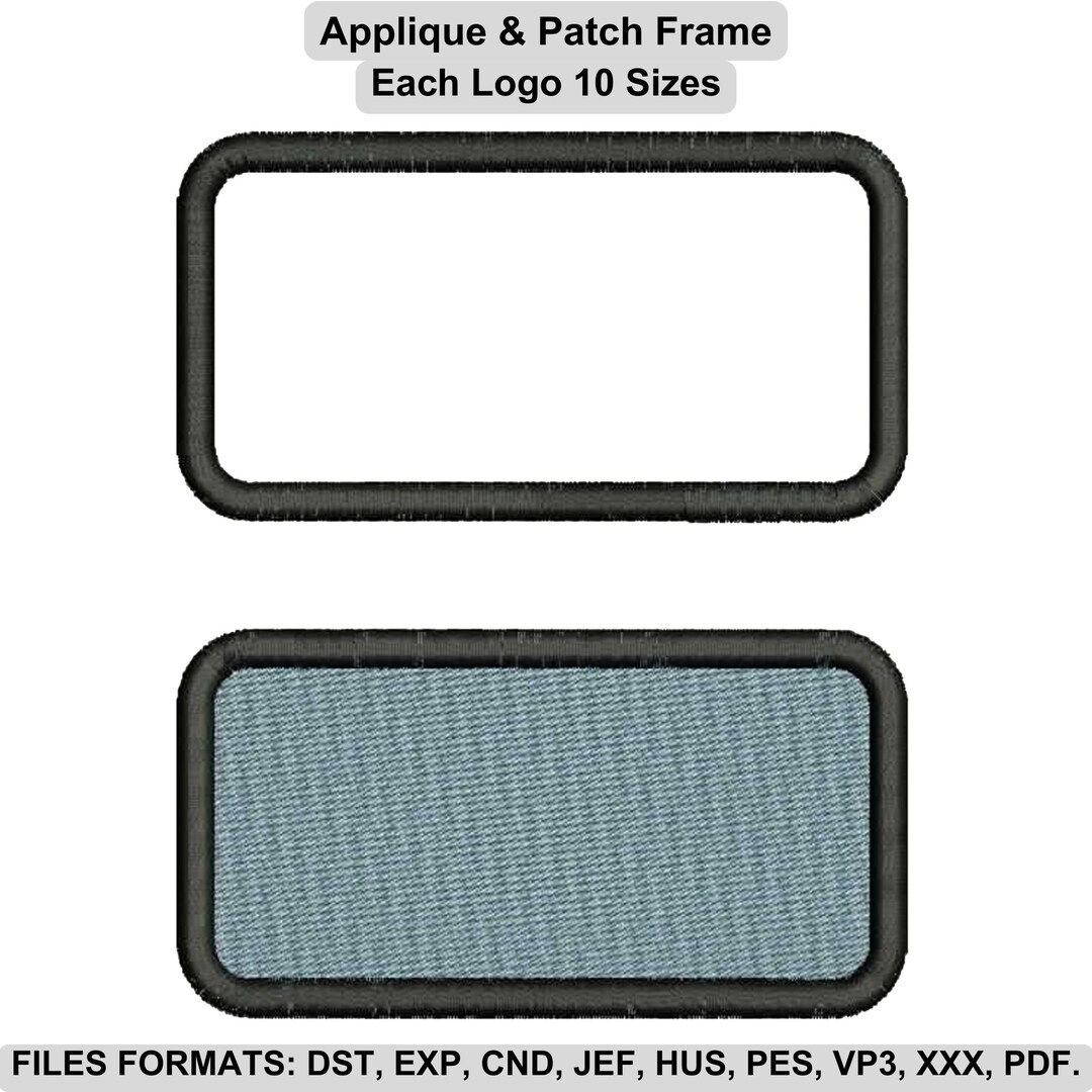 Rectangle Patch Frame Embroidery Design, Applique Border Outline ...