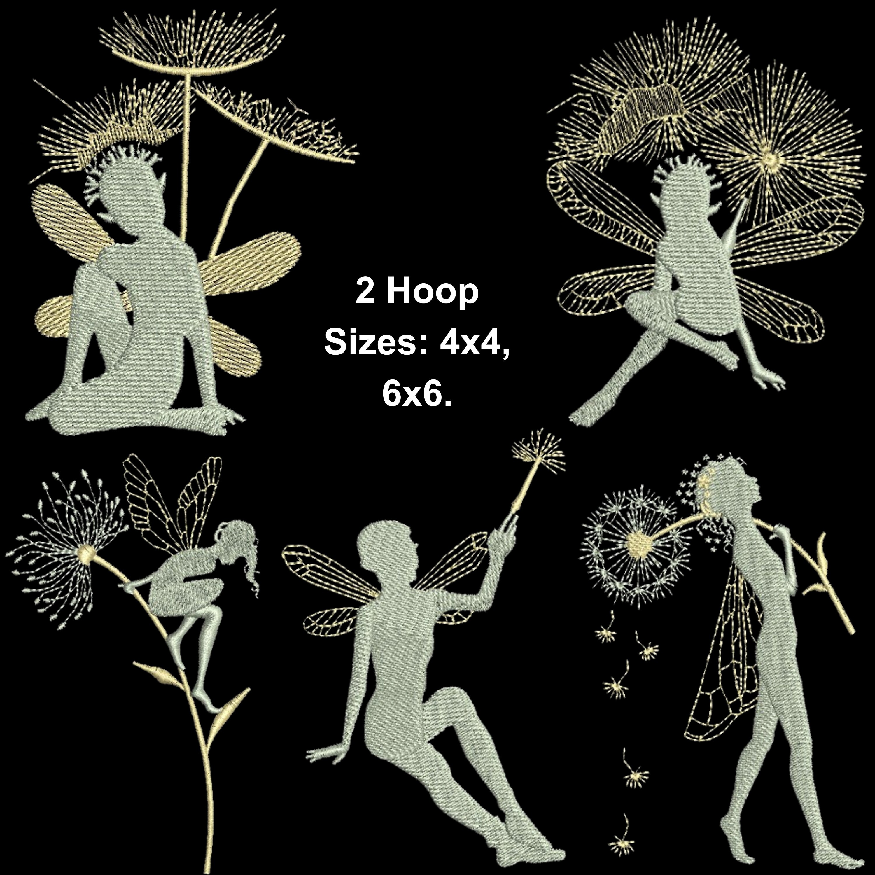 10 Magic Fairy Machine Embroidery Design Bundle, Fairy and Star Machine ...