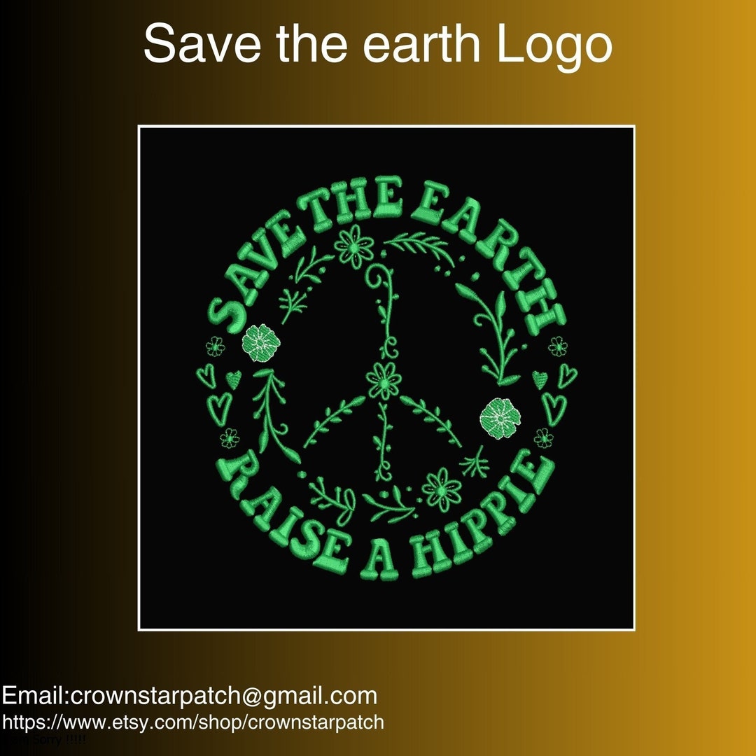 Save the Earth Machine Embroidery Design Go Green and Save Green 3 ...