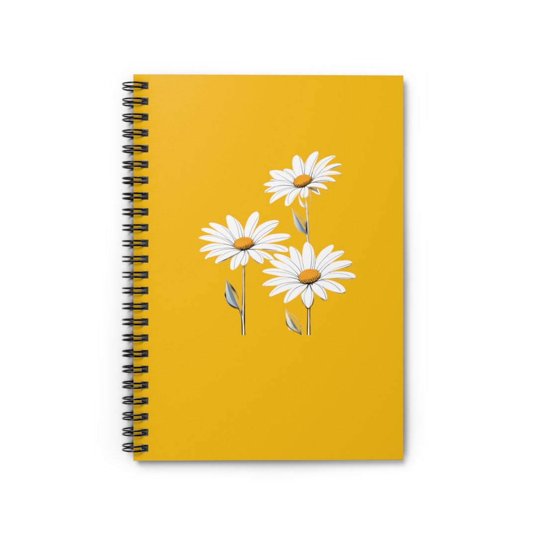 Spiral Notebook Journal Ruled Line, Daisies - Etsy