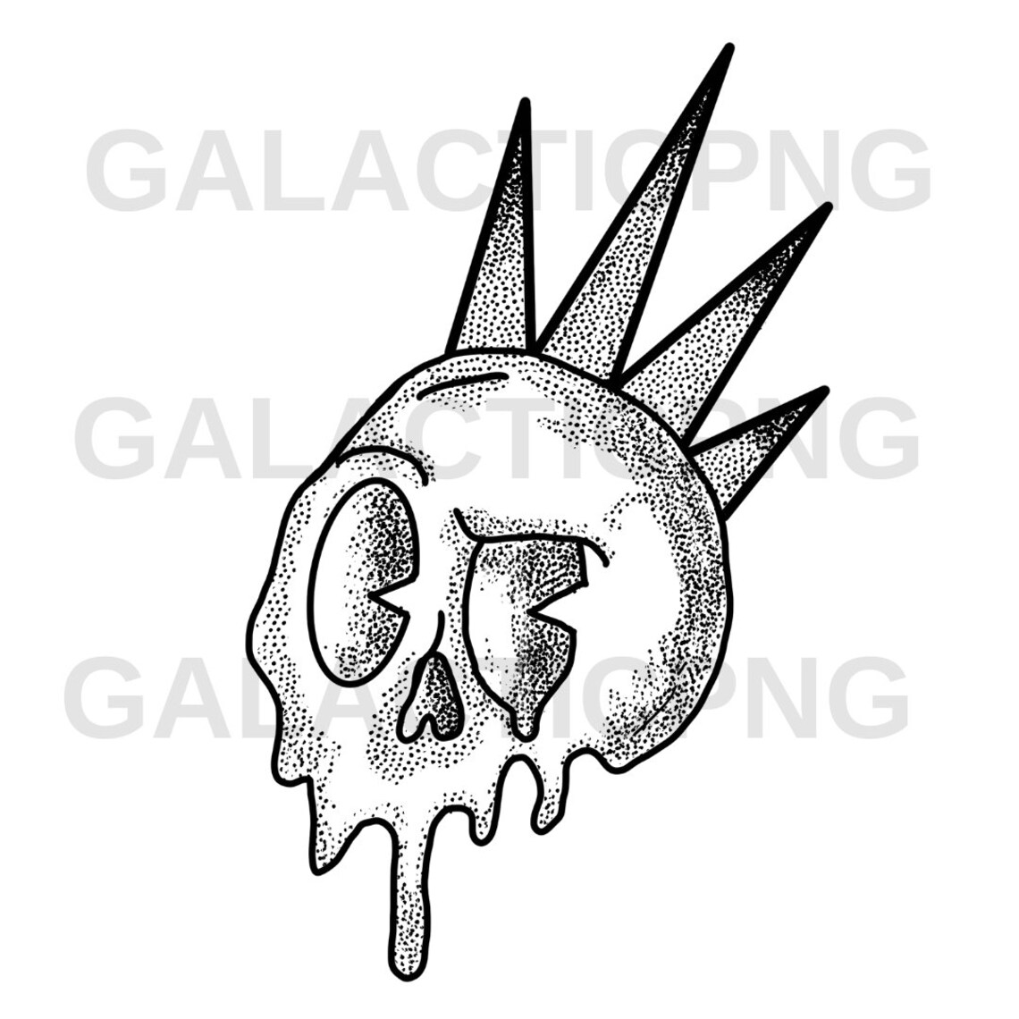 Punk Skull Head PNG, Punk Rock Skull Face Drawing Illustration Image ...