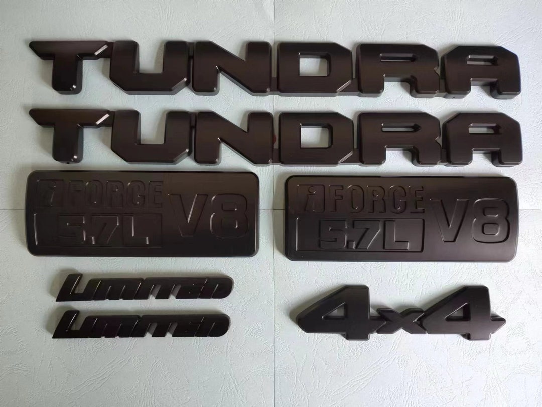 7 Pcs Matt Black Emblem Letter Overlay for 2014-2021 TUNDRA Limited 4X4 ...