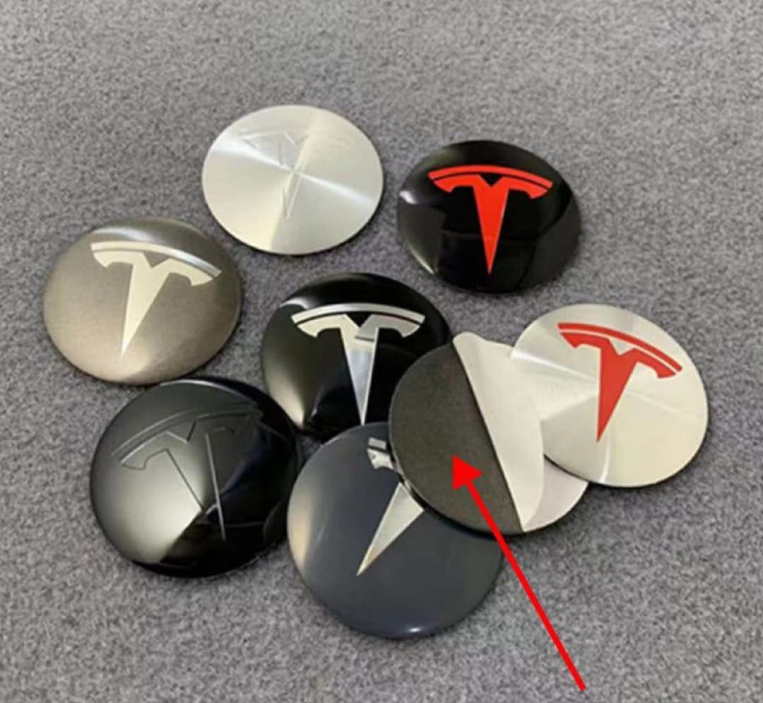 4pcs Tesla 56mm Logo Car Wheel Center Hub Rim Cap Emblem Decal Overlay ...