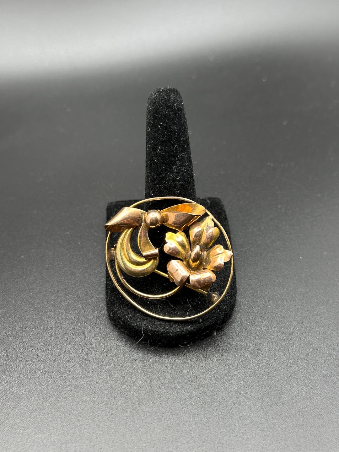 Cal Art 1/20 12 Kt Gold Filled Rose Gold Colored Flower and Bow Pin - Etsy
