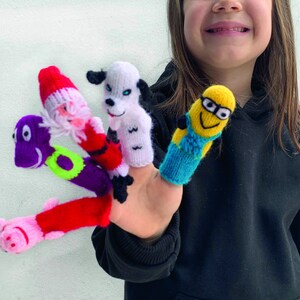 Superheroes and Cartoons Wool Finger Puppets for Children (set of 5 ...