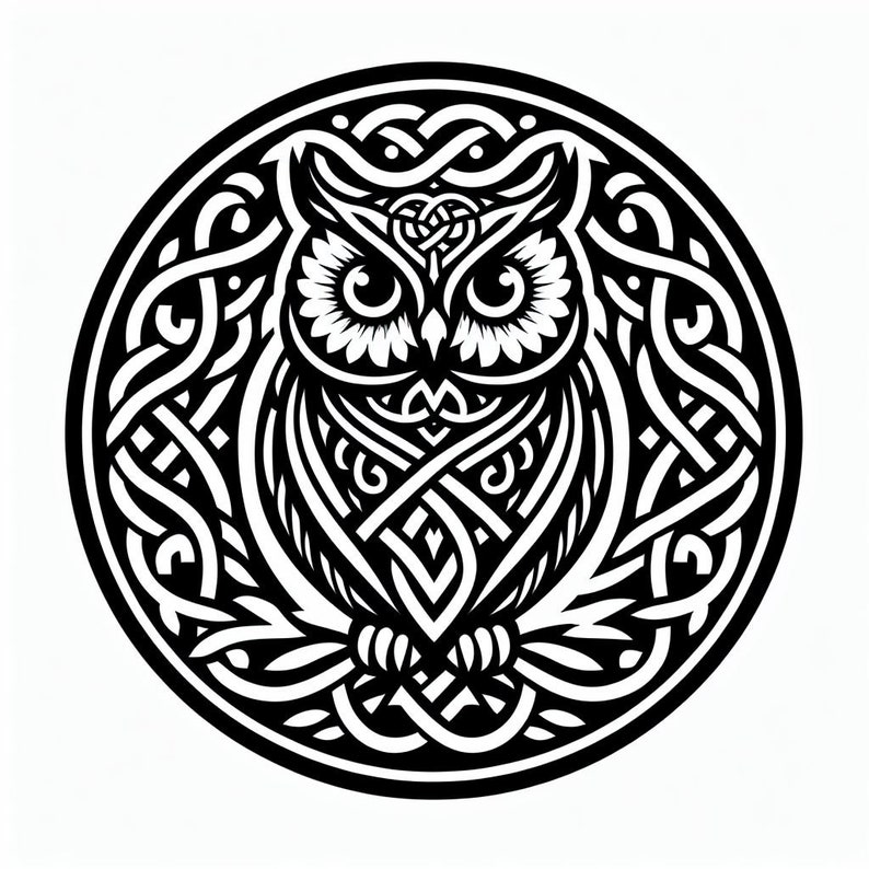 15 Owl Designs in JPG and SVG -use for Your Laser Projects in a Celtic ...