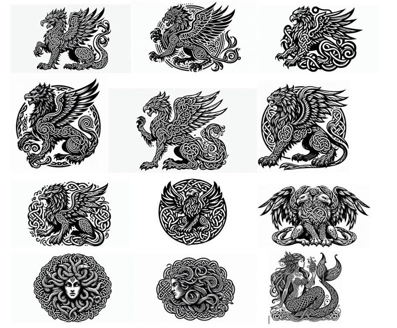 30 Mystical Celtic #2 in SVG+JPG Use for Your Laser/projects -mermaid ...