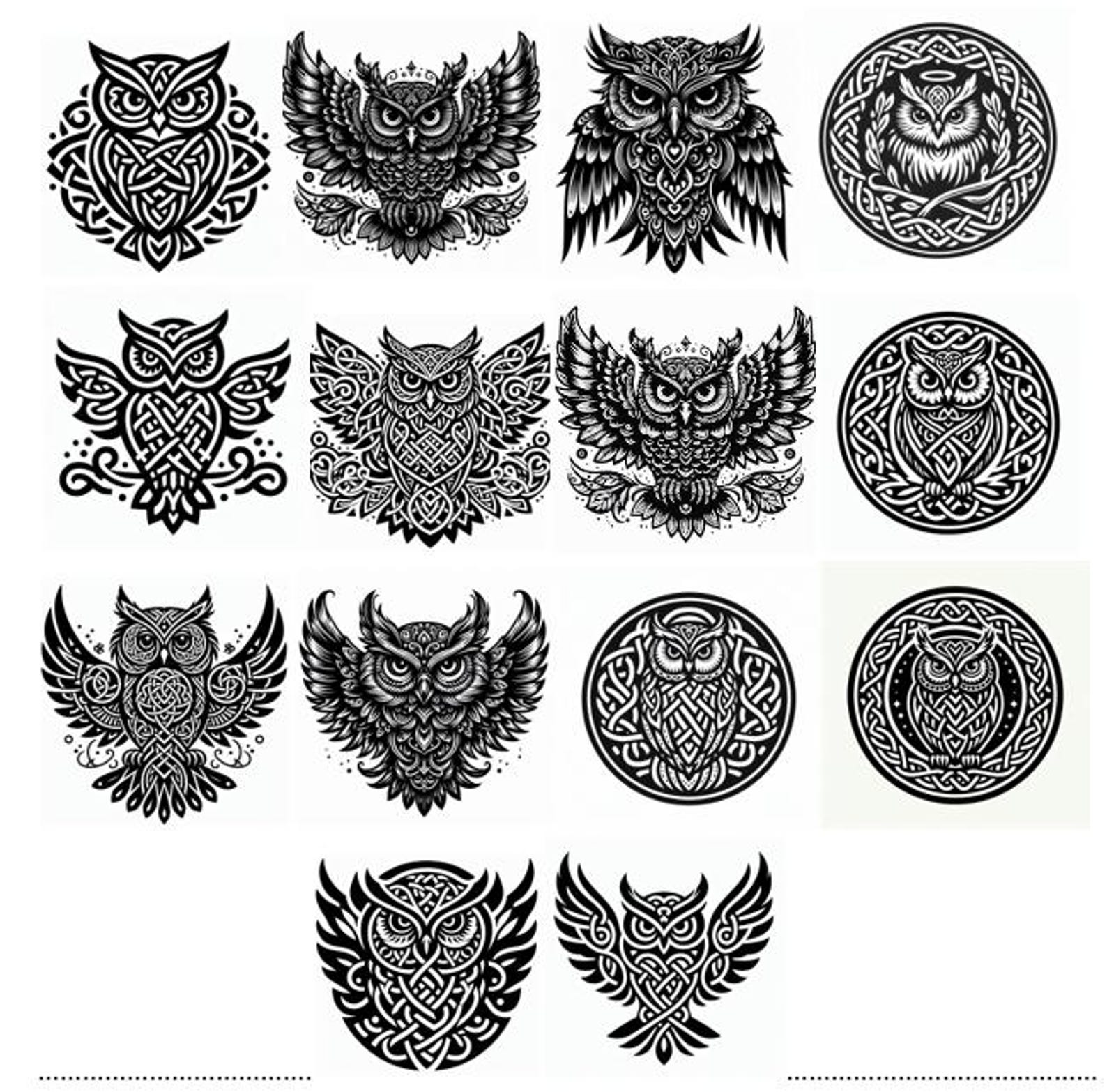 15 Owl Designs in JPG and SVG -use for Your Laser Projects in a Celtic ...