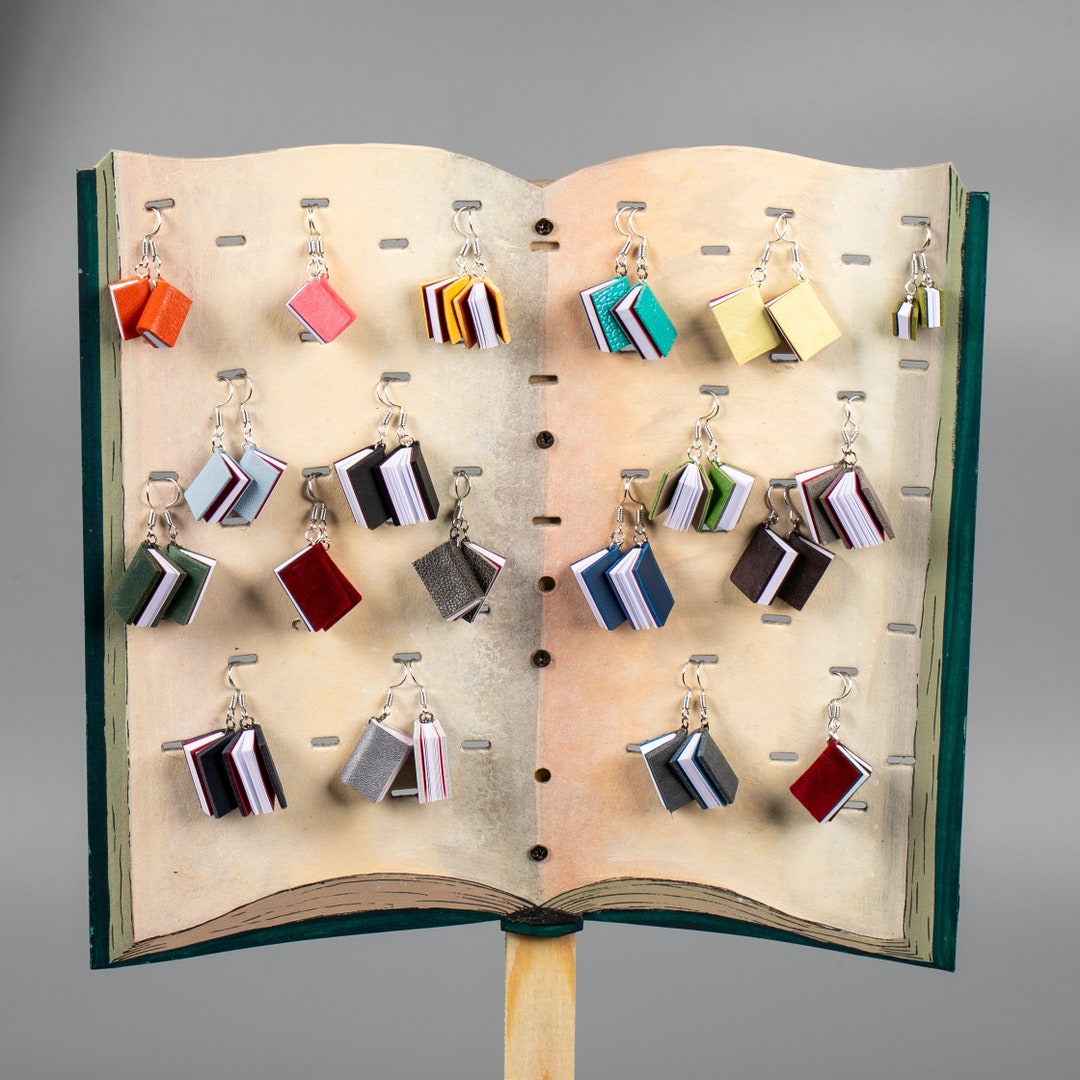 Miniature Book Earrings Mini Books Jewelry Gift Reader Earrings Book ...