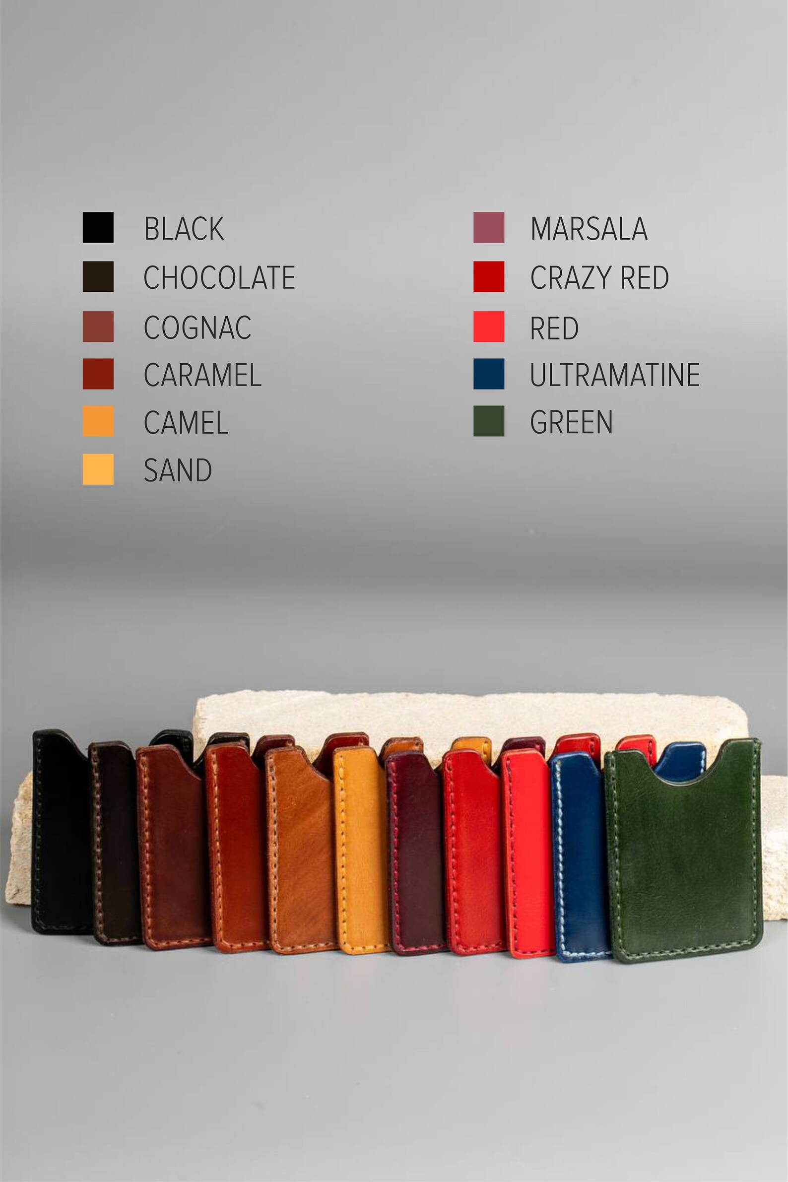 Mini Slide Wallet- Slide Wallet Leather Card Holder Slim Wallet ...