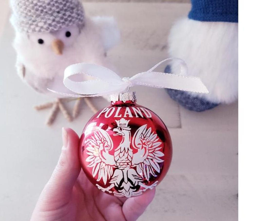 Eagle Red Glass Christmas Ornaments, Polska Glass Ball Ornament for ...