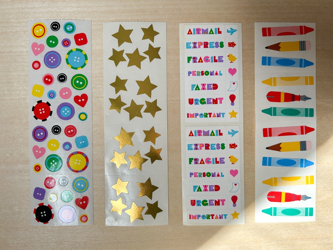 Colorful Vintage Sticker Sheets - Etsy