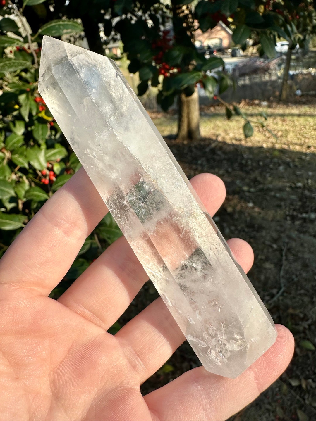 Rainbow Clear Quartz Crystal Point Tower - Etsy