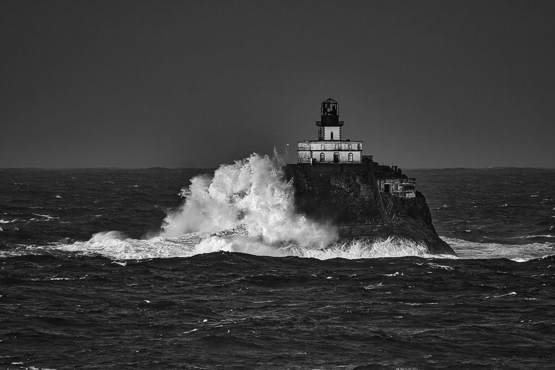 Tillamook Lighthouse, Black White Photo, Lighthouse, Oregon Coast ...
