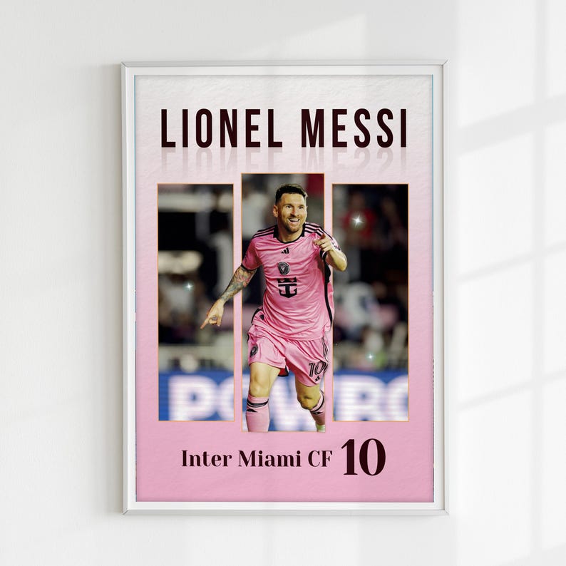 Lionel Messi Inter Miami CF Poster I Soccer Wall Art | Digital Download ...