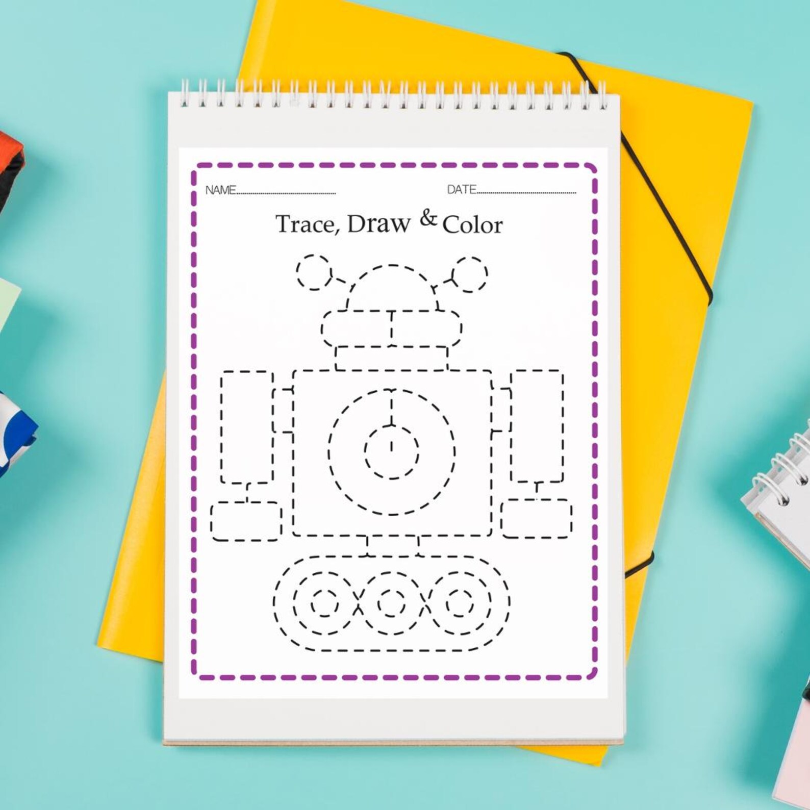 Printable Robot Tracing and Coloring Pages for Kids Fun & Educational ...