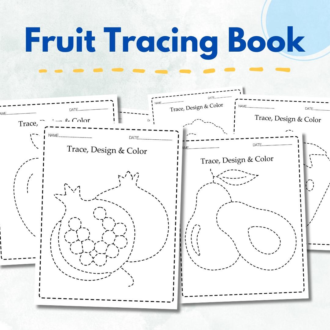 Trace & Color: Interactive Fruit Coloring Book for Kids - Etsy