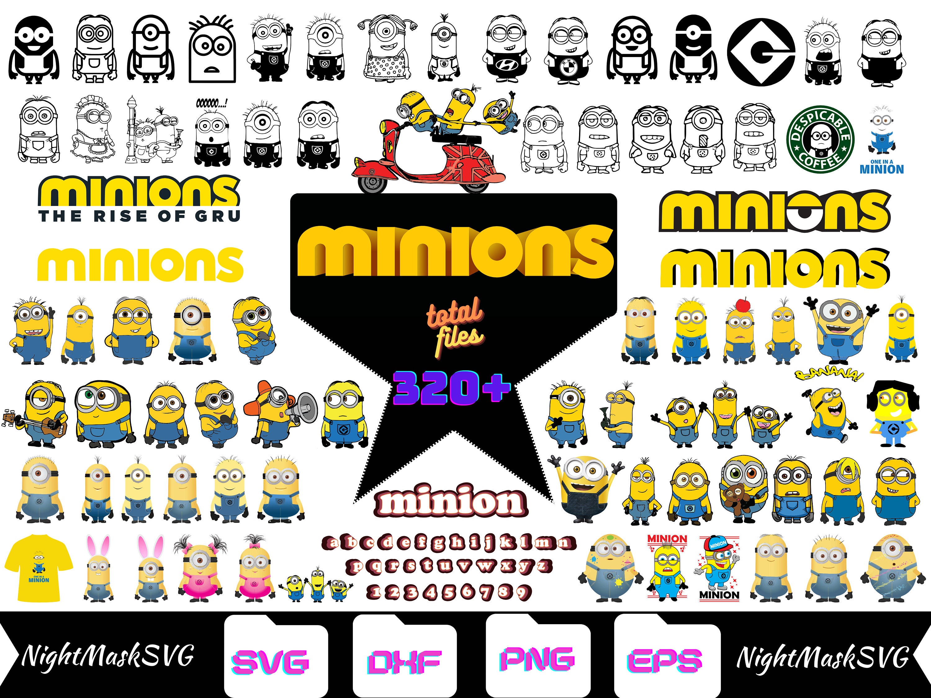 Minions Svg Bundle, Layered Minions Clipart, Cartoon Svg, Cricut Design ...
