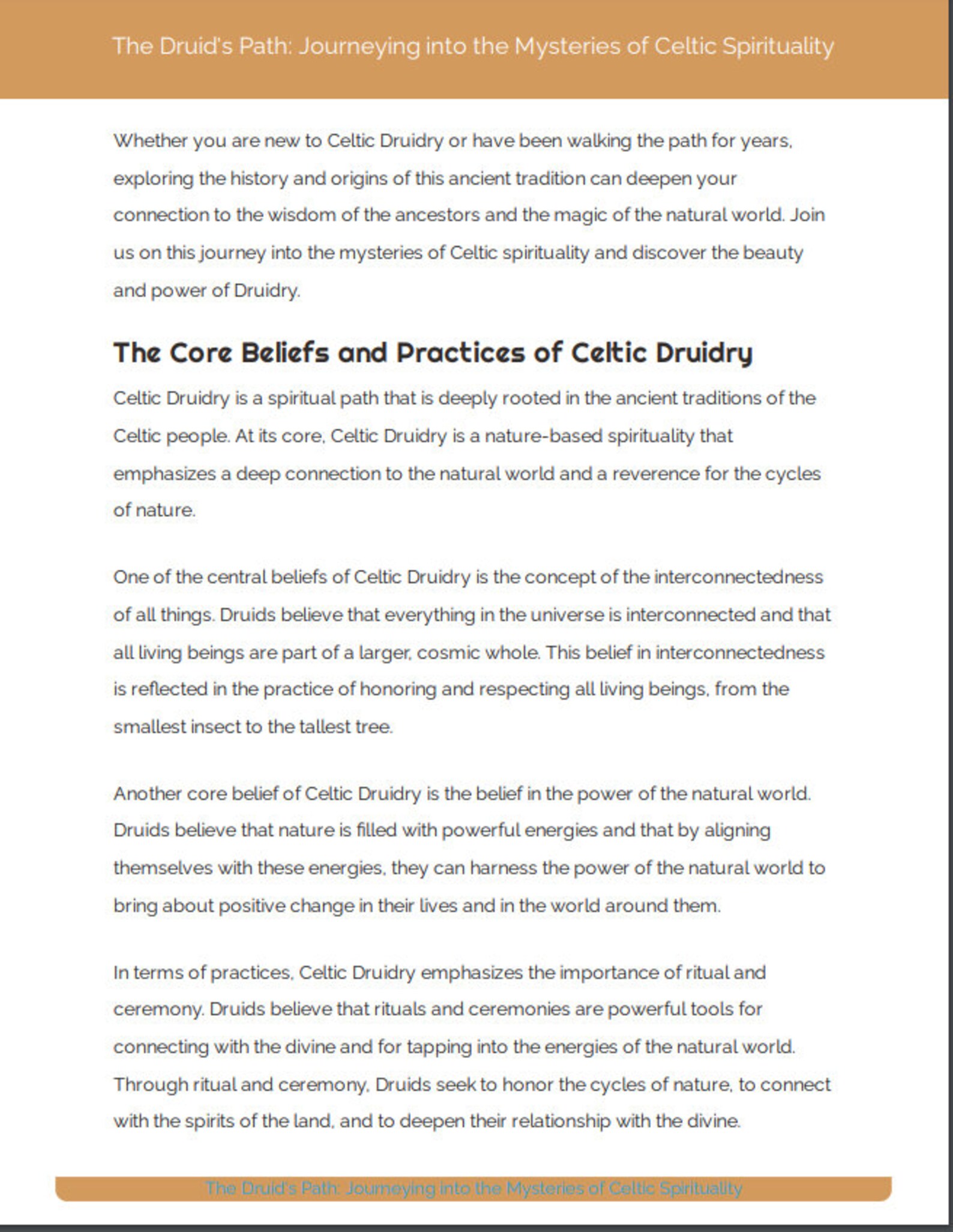The Druid's Path: Journeying Into the Mysteries of Celtic Spirituality ...