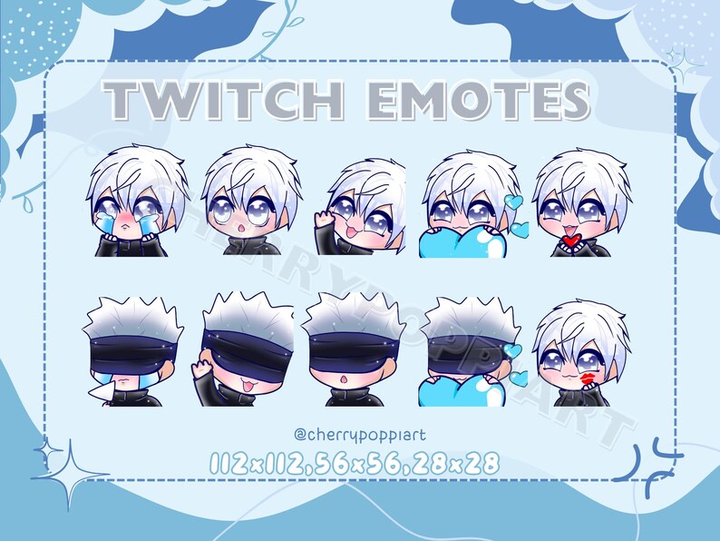 Twitch Anime EMOTE, Chibi Emote , Anime Emotes , White Hair Emote ...